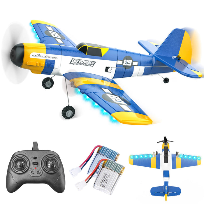 Bezgar RC Plane, 6-Axis Gyro Remote Control Airplane with LED Lights ...