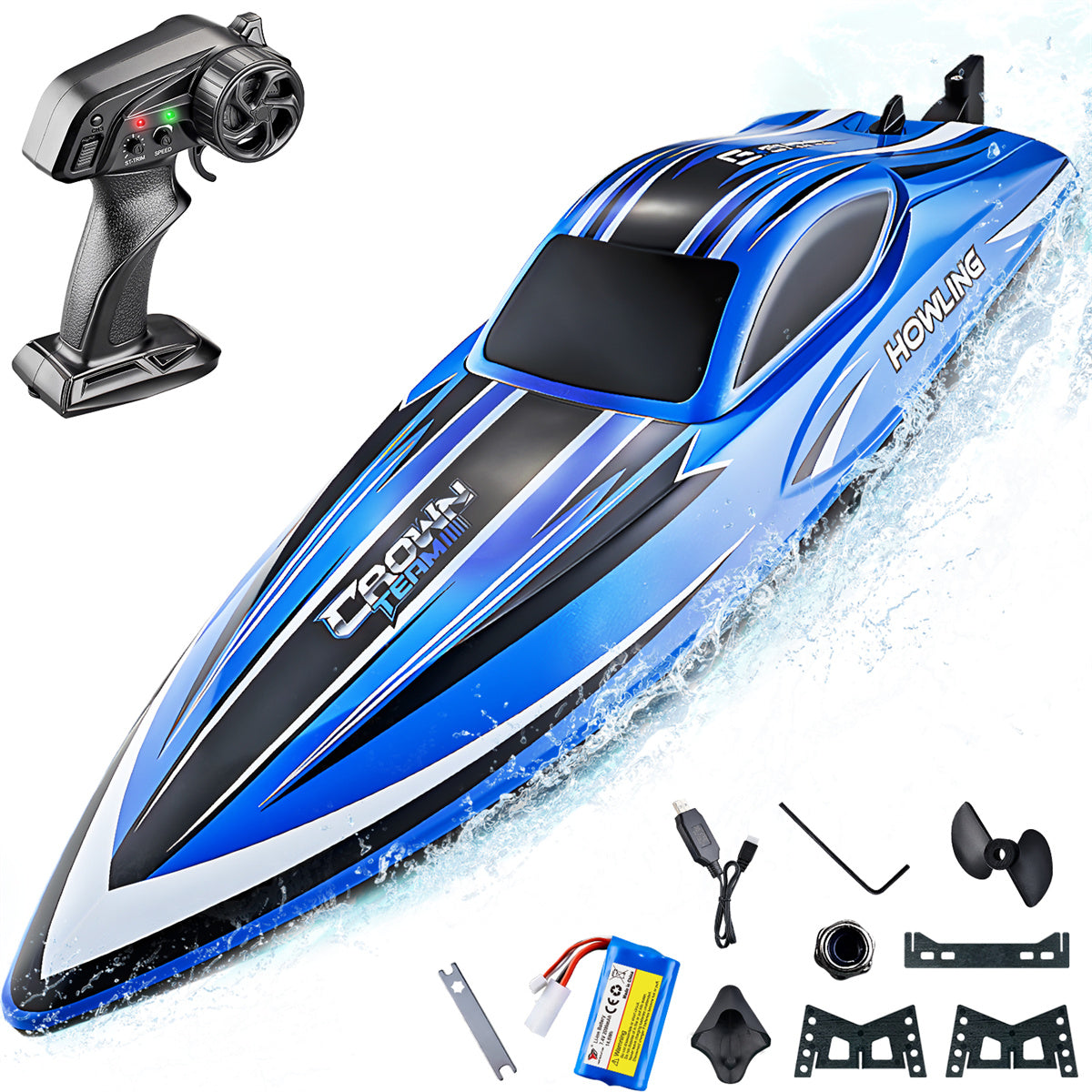 Bezgar 16 inch Large Size Fast RC Boat with 1500mAh Battery (22 MPH ...